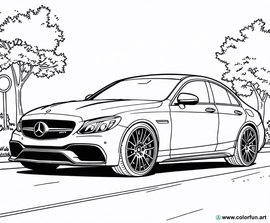 Ausmalbild Mercedes Amg
