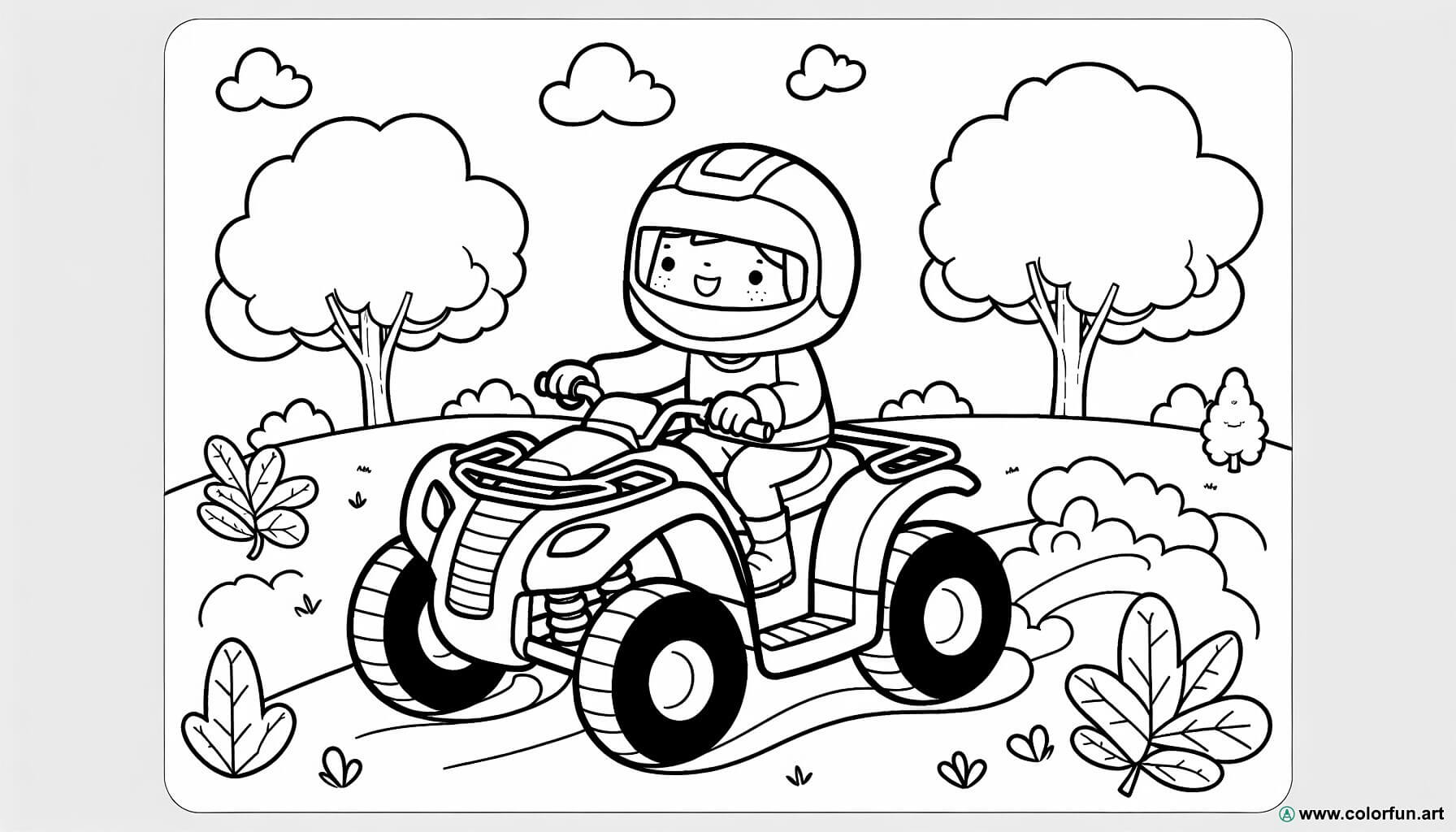 Ausmalbild von einem Quad einfach Kostenloser Download oder Ausdruck ...