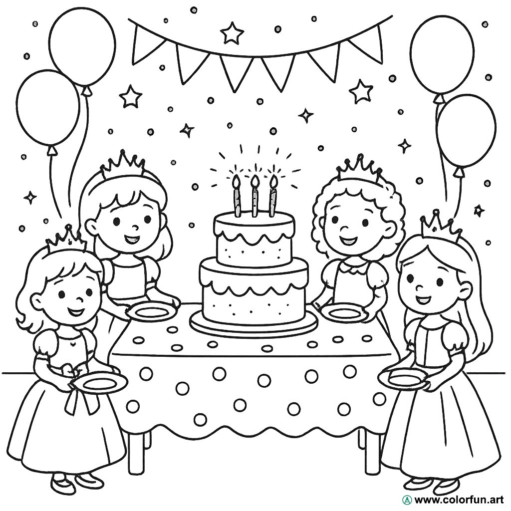 Ausmalbild zum 2. Geburtstag von Prinzessinnen Kostenloser Download ...