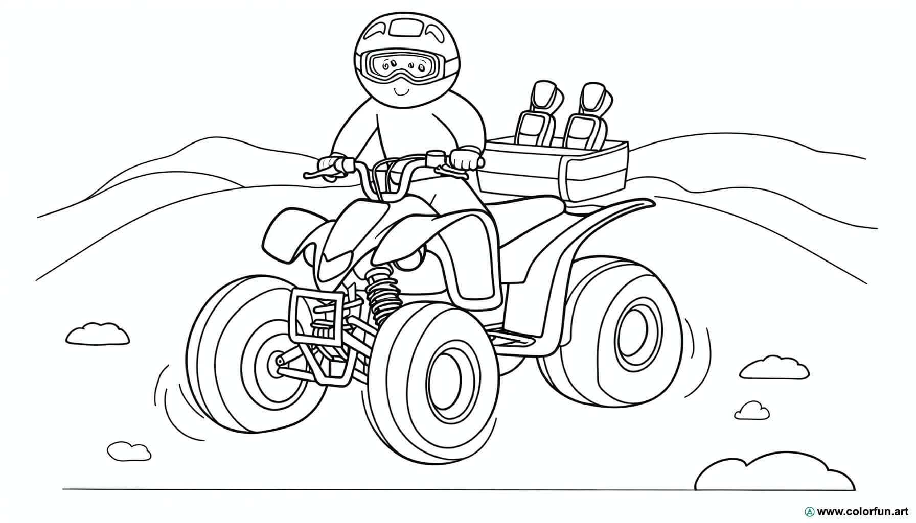 Ausmalbild für Erwachsene auf einem Quad Kostenloser Download oder ...