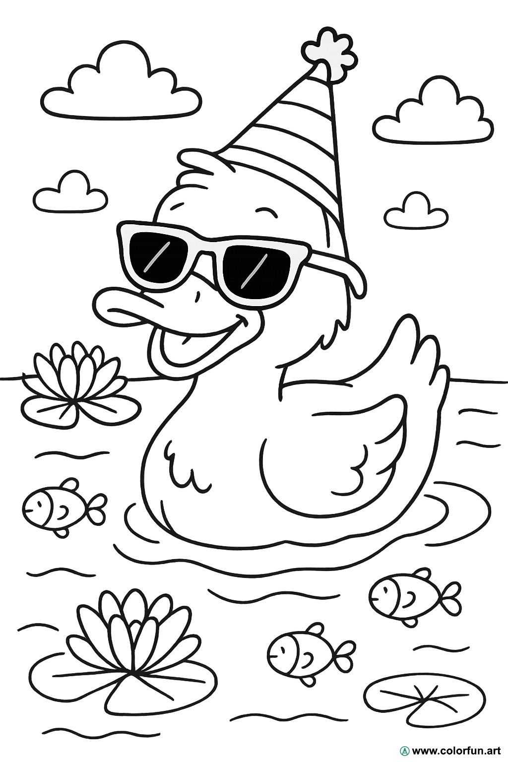 Ausmalbild eines lustigen Entens Kostenloser Download oder Ausdruck ...