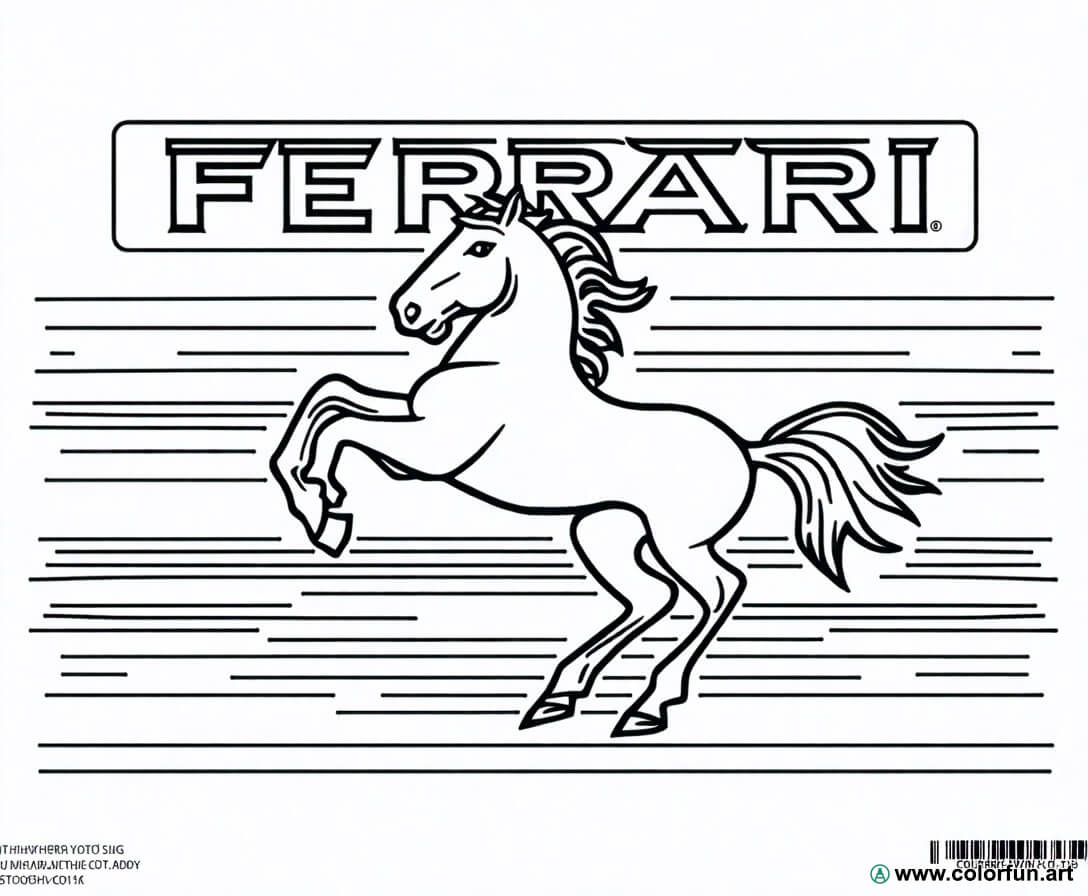 Ausmalbild des Ferrari-Logos Kostenloser Download oder Ausdruck verfügbar.