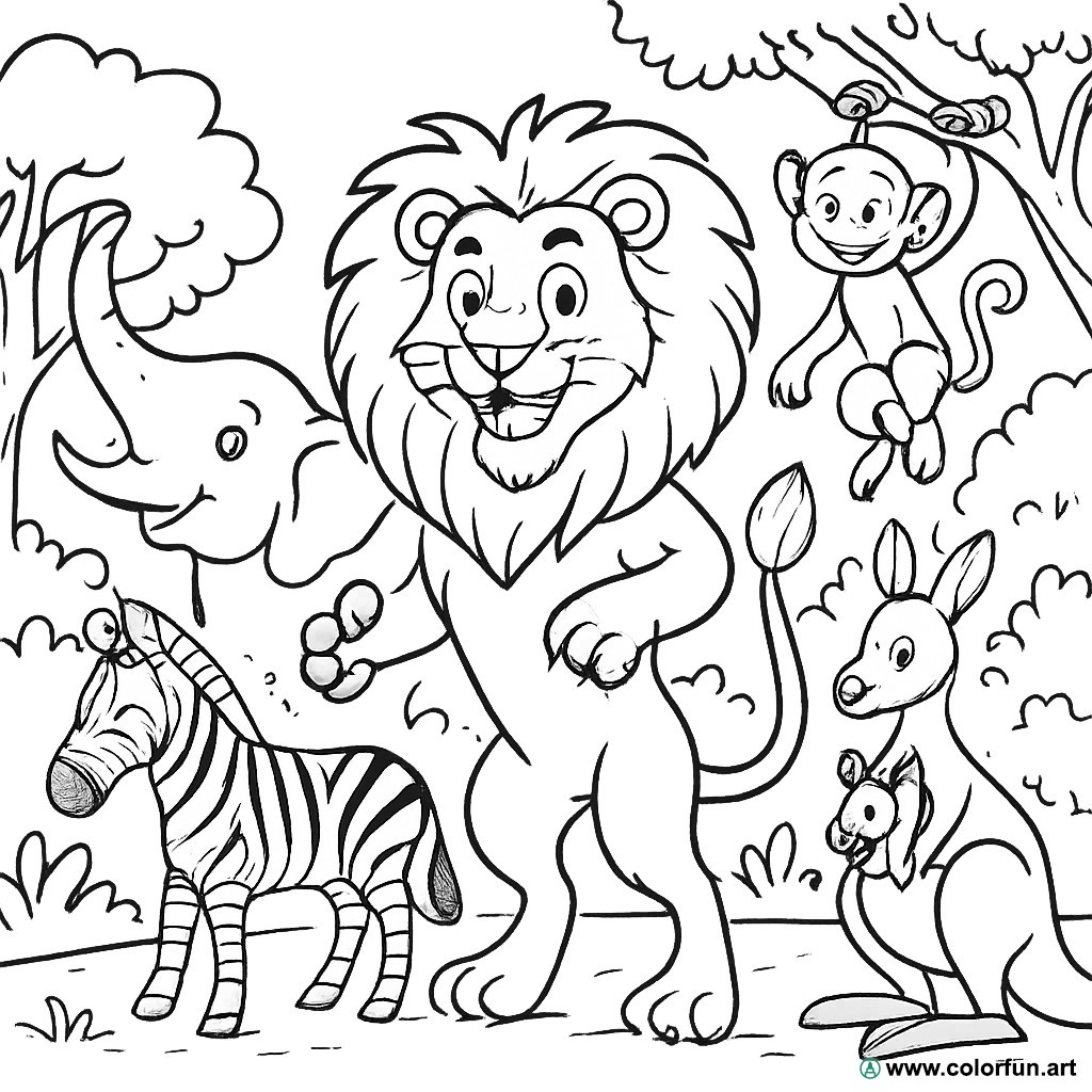 Tiere Im Zoo Ausmalbilder
