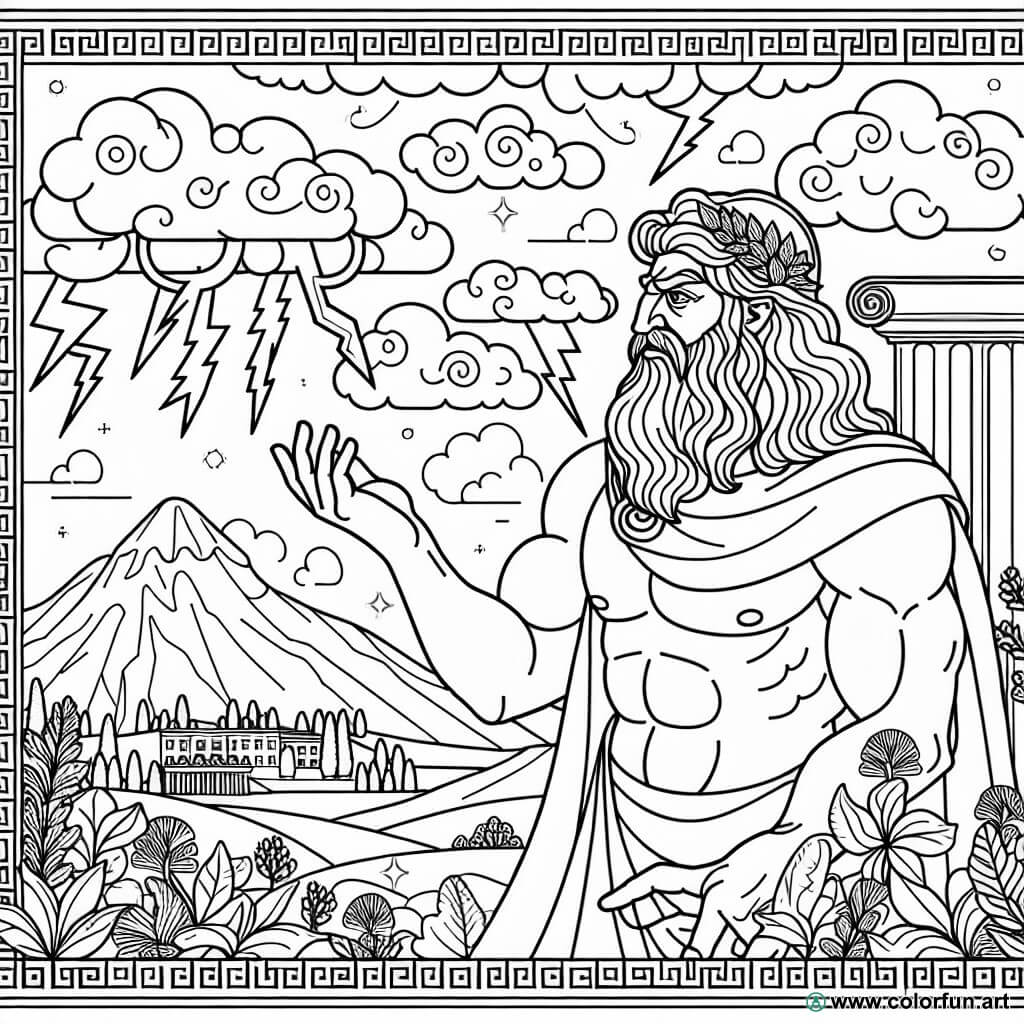 Ausmalbild von Zeus in der Mythologie Kostenloser Download oder ...
