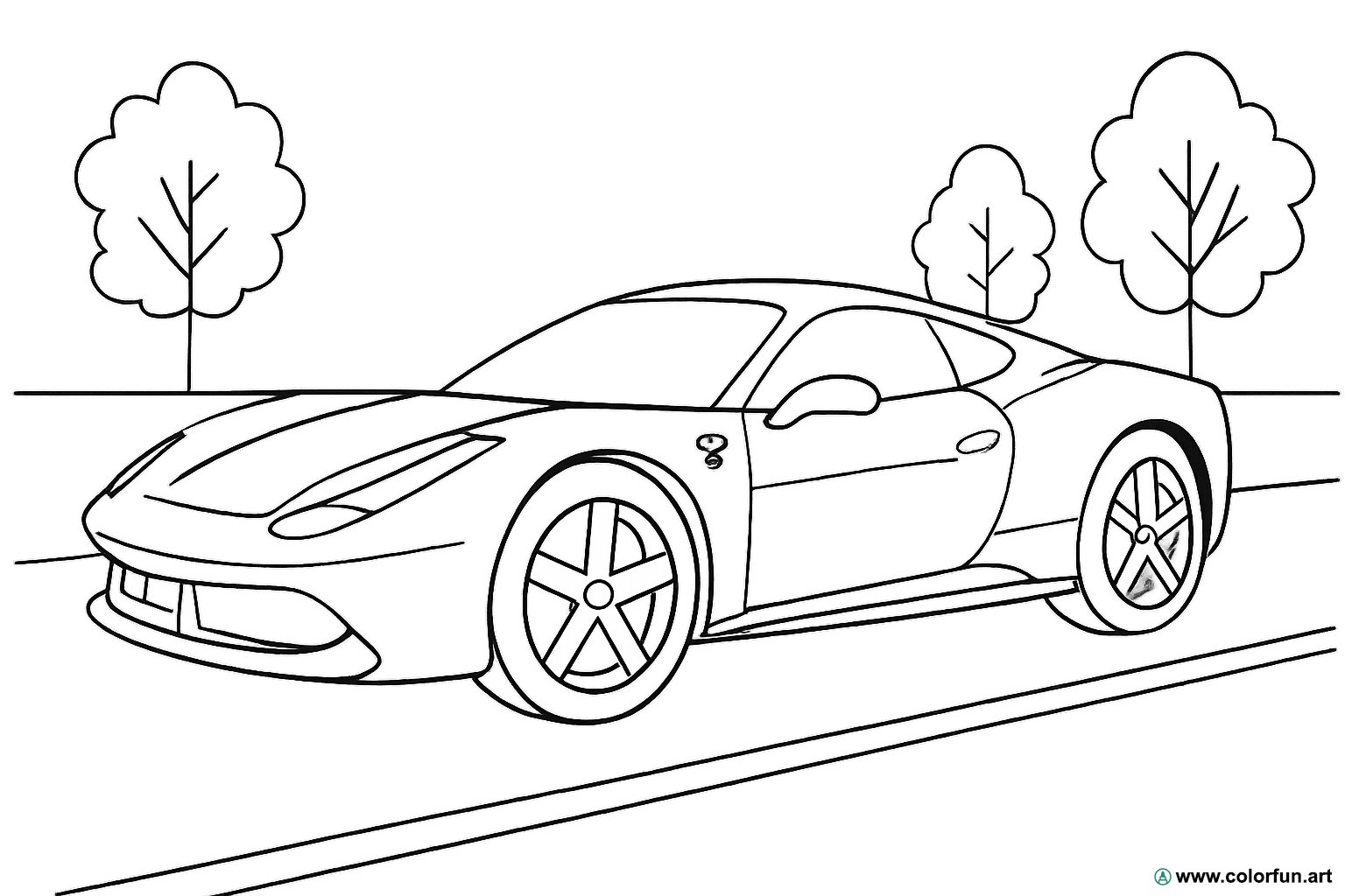 Ausmalbild der Ferrari im Zeichnen Kostenloser Download oder Ausdruck ...