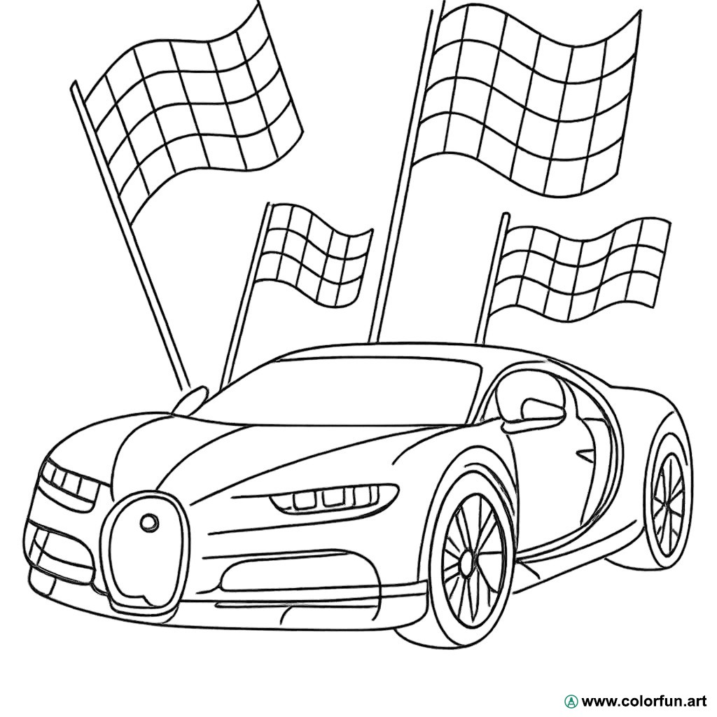 Ausmalbild des Rennwagens Bugatti Kostenloser Download oder Ausdruck ...