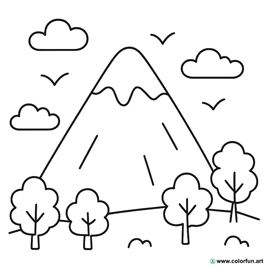 Ausmalbild eines einfachen Berges Kostenloser Download oder Ausdruck ...