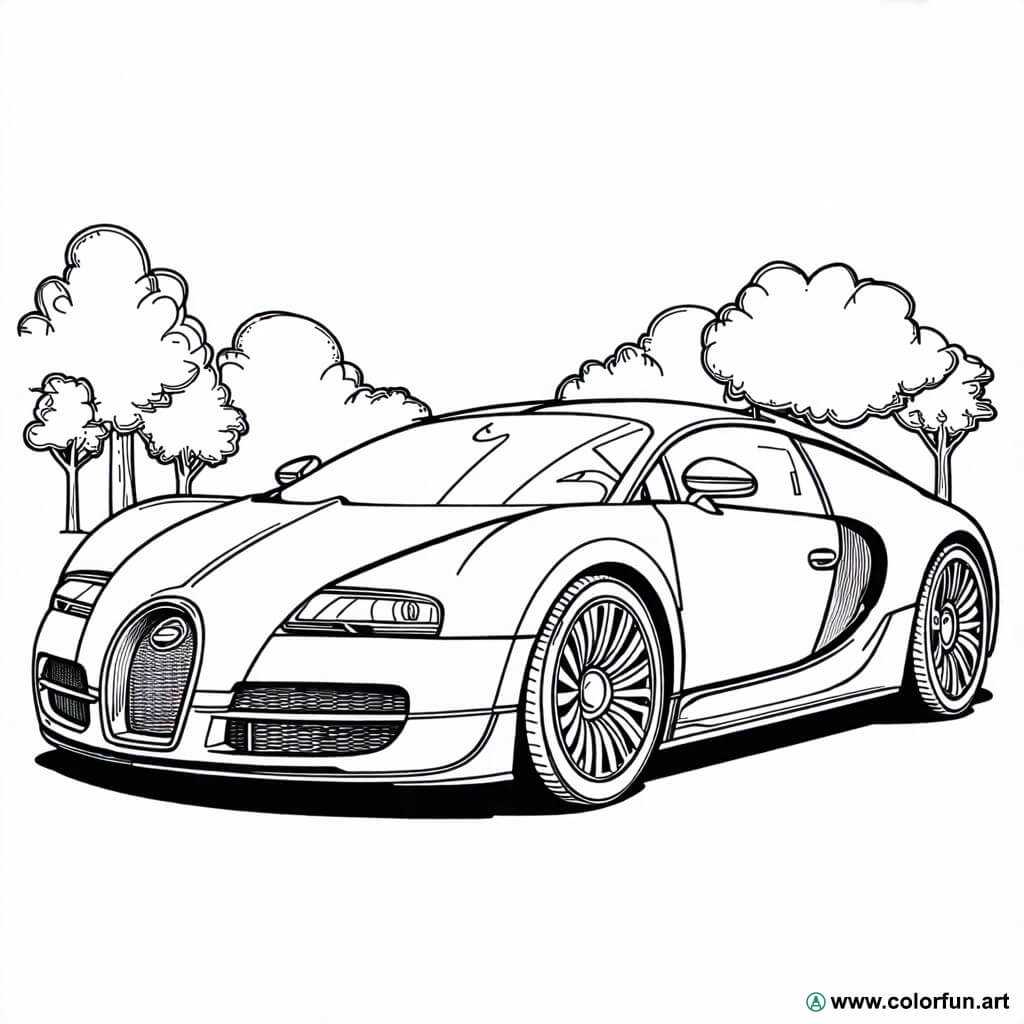 Einfaches Ausmalbild von Bugatti Kostenloser Download oder Ausdruck ...