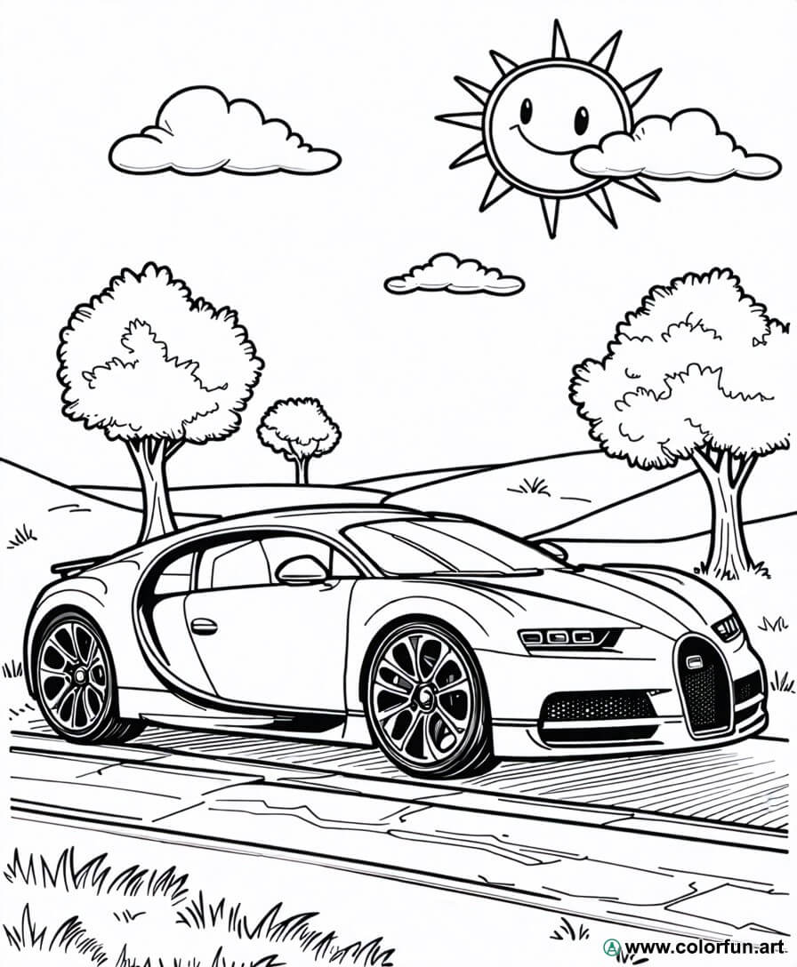 Ausmalbild der Bugatti: ein Ausmalbild Kostenloser Download oder ...