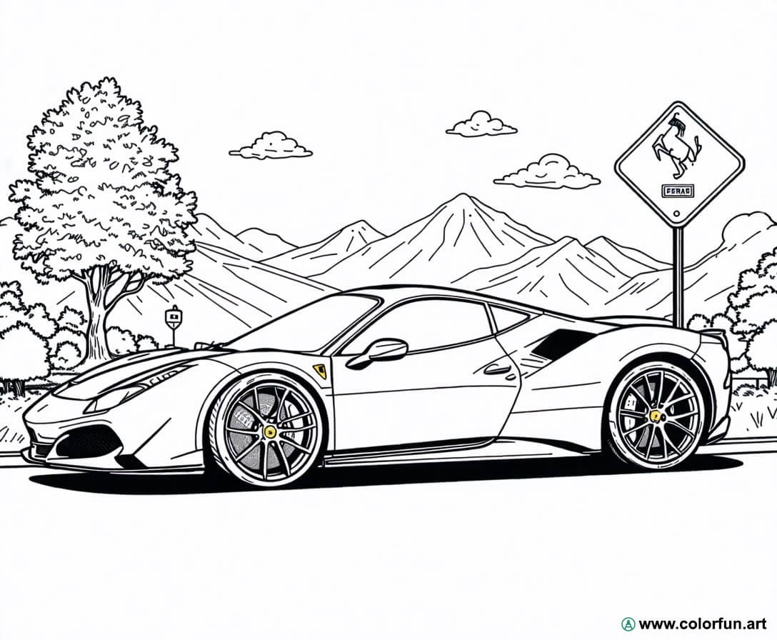 Ausmalbild der Ferrari 488 Pista Kostenloser Download oder Ausdruck ...