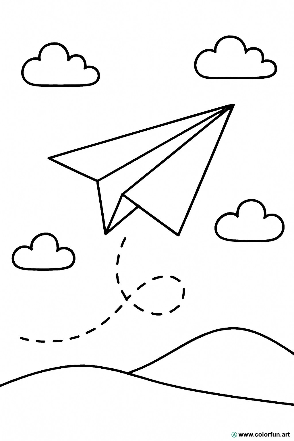 Ausmalbild eines Papierflugzeugs Kostenloser Download oder Ausdruck ...